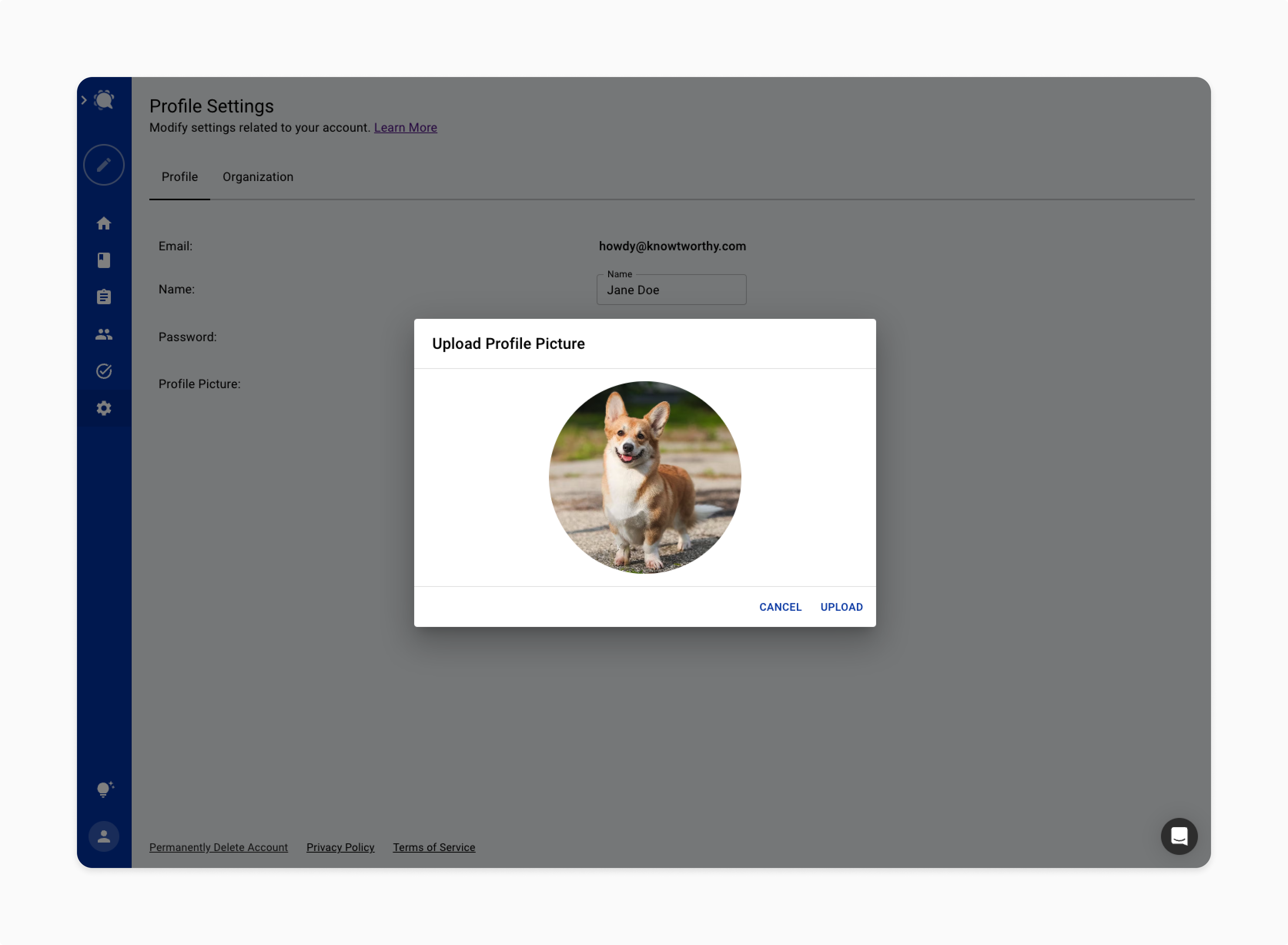 Setting a Name and Profile Picture for Your Account
